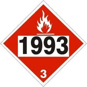 SAFEHOUSE SIGNS - DOT 1993 FLAMMABLE LIQUID - COMBUSTIBLE LIQUID